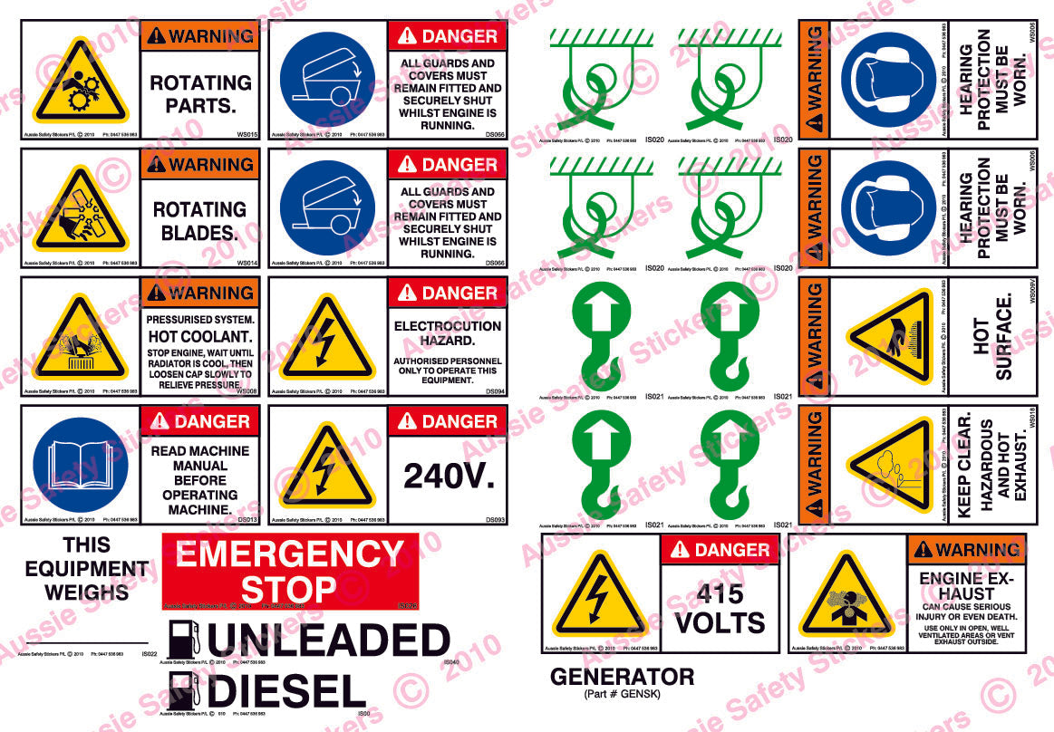 Generator Kit – Aussie Safety Stickers