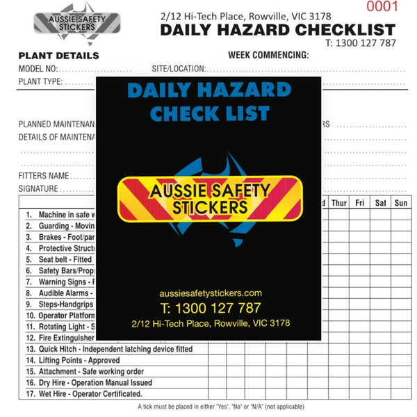 Daily Hazard Checklist Book