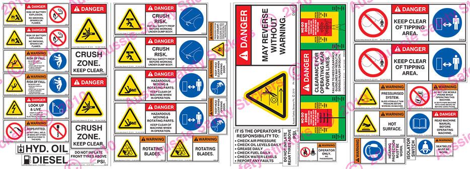 Safety Stickers & Warning Decals Kits | Truck Safety Signs & Stickers ...