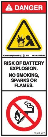 RISK OF BATTERY EXPLOSION (Vertical) – Aussie Safety Stickers