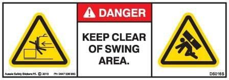 KEEP CLEAR SWING AREA (Horizontal)