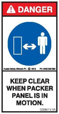 KEEP CLEAR PACKER PANEL (Vertical)