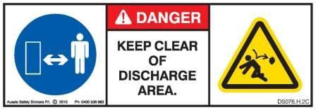 KEEP CLEAR DISCHARGE (Horizontal)