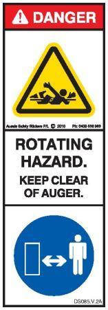 ROTATING HAZARD AUGER (Vertical) – Aussie Safety Stickers