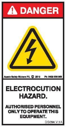ELECTROCUTION HAZARD (Vertical) – Aussie Safety Stickers