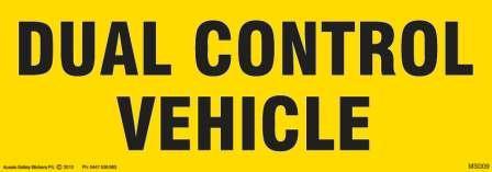 DUAL CONTROL VEHICLE – Aussie Safety Stickers