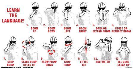 CONCRETE BOOM PUMP HAND SIGNAL GUIDE