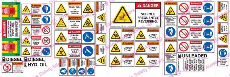 Safety Stickers & Warning Decals Kits | Truck Safety Signs & Stickers ...