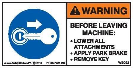 BEFORE LEAVING MACHINE PROCEDURES (Horizontal)