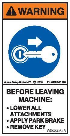 BEFORE LEAVING MACHINE PROCEDURES (Vertical) – Aussie Safety Stickers