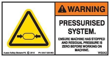 PRESSURISED SYSTEM-ZERO RESIDUAL PRESSURE (Horizontal)