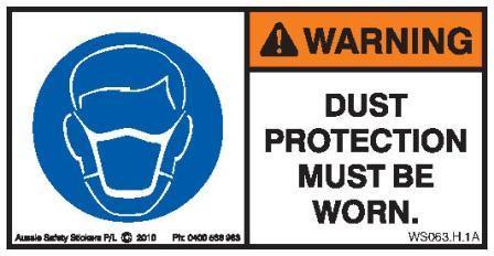 DUST PROTECTION (Horizontal) – Aussie Safety Stickers