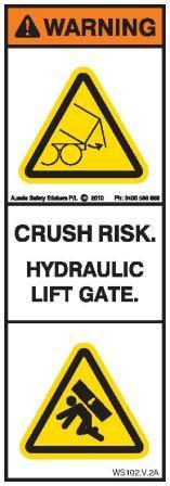 HYDRAULIC LIFT GATE (Vertical) – Aussie Safety Stickers