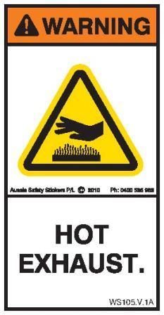 Hot Exhaust (Vertical) – Aussie Safety Stickers